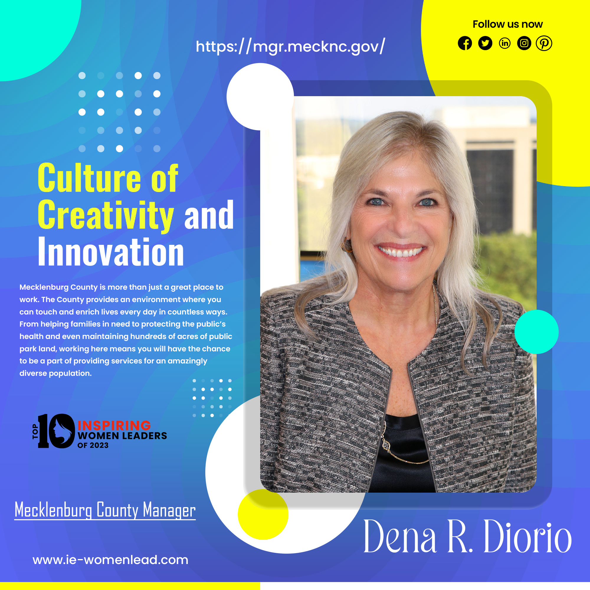 Dena R. Diorio, Mecklenburg County Manager, Top 10 Inspiring Women ...