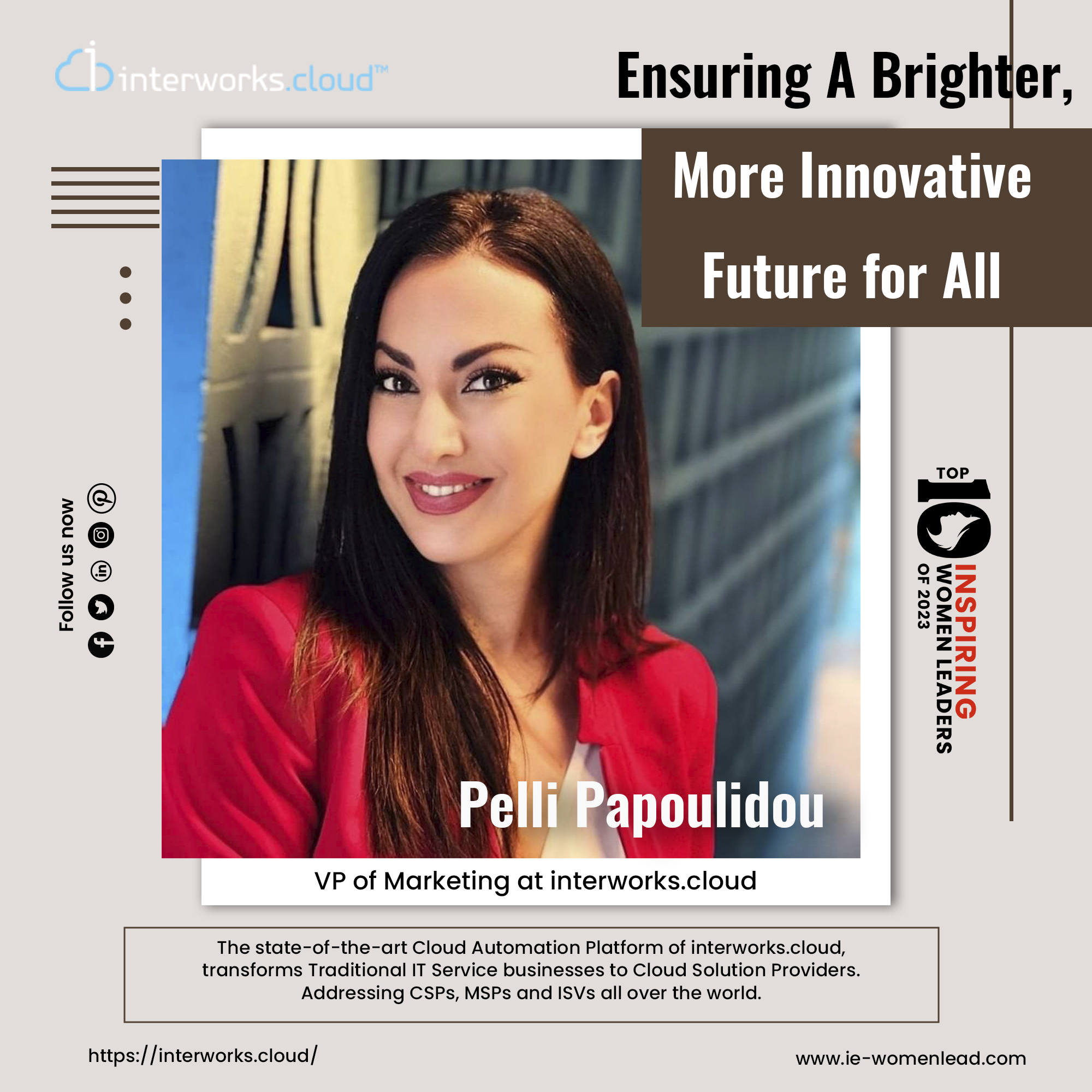 Pelli Papoulidou, VP of Marketing at interworks.cloud, Top 10 Inspiring ...